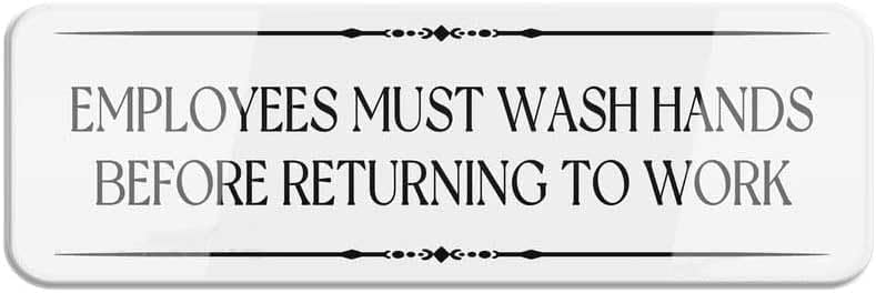 Acrylic Plastic Signs 3x8 Inch Office Wall Or Door Sign Employees Must ...