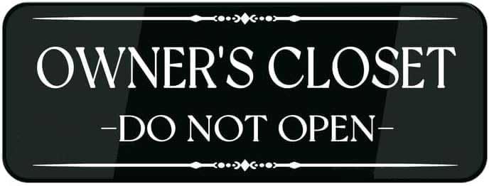 Acrylic Plastic Signs 3x8 Inch Owner'S Closet Sign Wall Or Door Sign ...