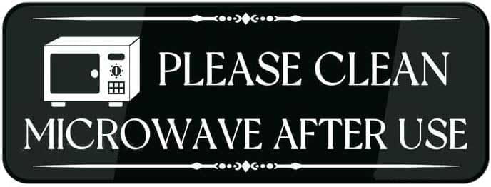 Acrylic Plastic Signs 3x8 Inch Please Clean Microwave After Use Vector ...