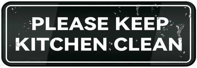 Acrylic Plastic Signs 3x8 Inch Please Keep Kitchen Clean Sign Kitchen ...