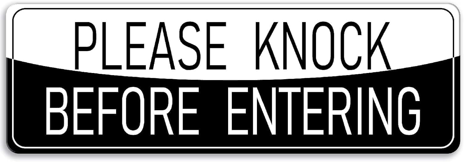 Acrylic Plastic Signs 3x8 Inch Please Knock Before Entering Sign ...