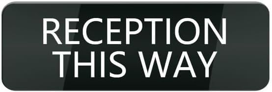 Acrylic Plastic Signs 3x8 Inch Reception This Way Sign For Door Or Wall ...