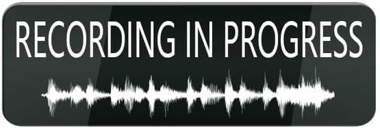 Acrylic Plastic Signs 3x8 Inch Recording In Progress Sign For Front ...
