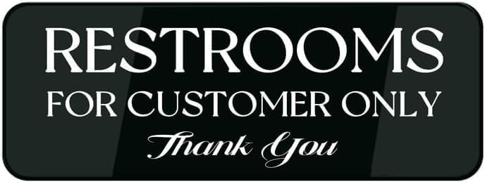 Acrylic Plastic Signs 3x8 Inch Restroom For Customers Sign Self ...