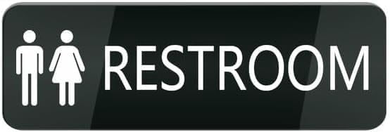 Acrylic Plastic Signs 3x8 Inch Restroom Small Rectangular Sign For ...