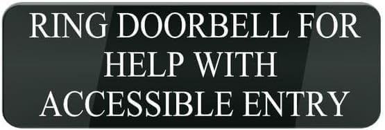 Acrylic Plastic Signs 3x8 Inch Ring Doorbell For Help With Accessible ...