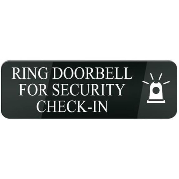 Acrylic Plastic Signs 3x8 Inch Ring Doorbell For Security Check In Sign ...