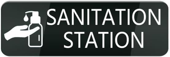 Acrylic Plastic Signs 3x8 Inch Sanitation Station Small Rectangular ...