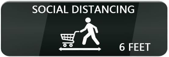 Acrylic Plastic Signs 3x8 Inch Social Distancing 6 Feet Sign For Front ...