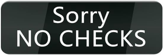 Acrylic Plastic Signs 3x8 Inch Sorry No Checks Sign For Door Or Wall ...
