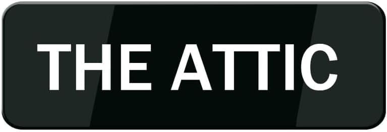 Acrylic Plastic Signs 3x8 Inch The Attic Sign Signage White Black ...