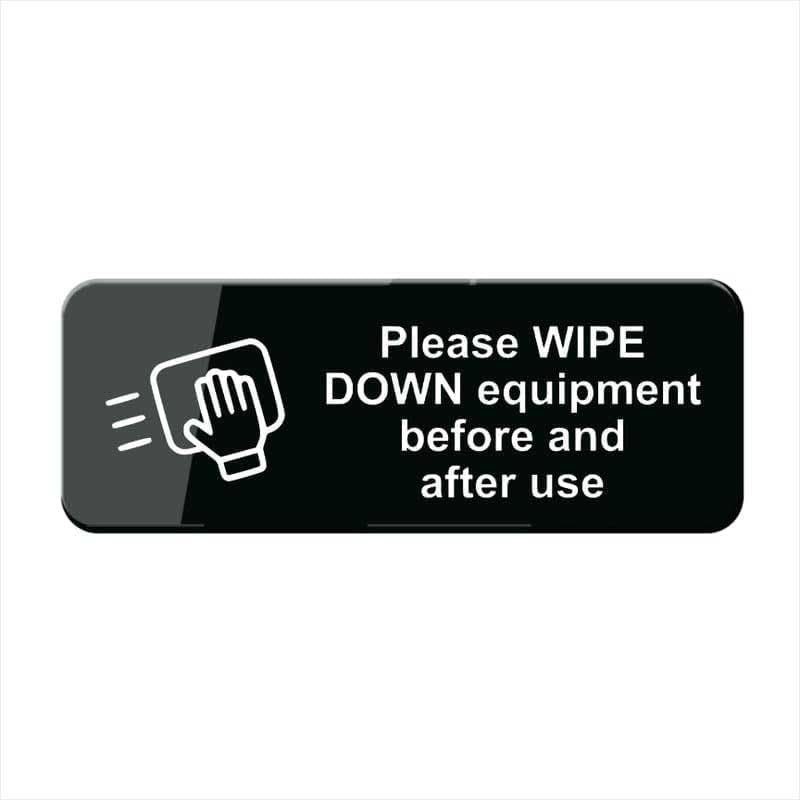 Acrylic Plastic Signs 3x8 Inch Unisex Please Wipe Down Equipment Before ...
