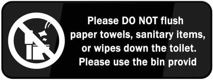 Acrylic Plastic Signs 3x8 Inch For Wall Do Not Flush Sanitary Products ...