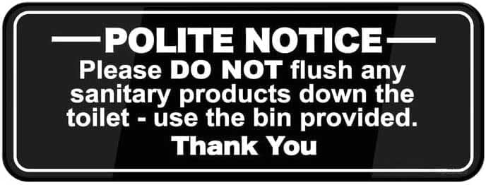 Acrylic Plastic Signs 3x8 Inch For Wall Polite Notice Do Not Flush ...