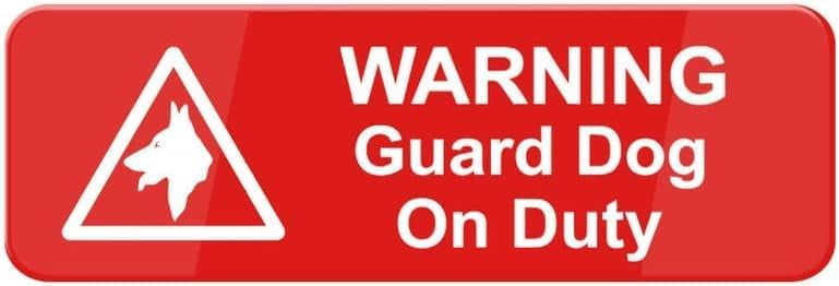 Acrylic Plastic Signs 3x8 Inch Warning Guard Dog On Duty Sign For House ...