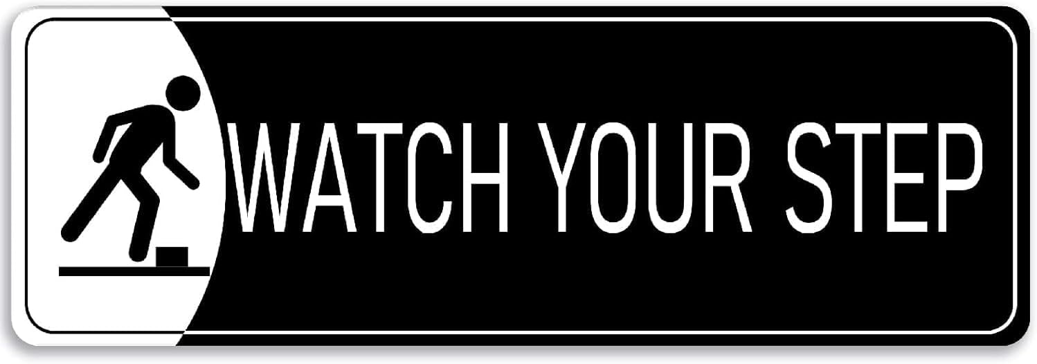 Acrylic Plastic Signs 3x8 Inch Watch Your Step Sign Acrylic Door Wall ...