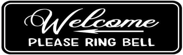 Acrylic Plastic Signs 3x8 Inch Welcome Sign Welcome Please Ring Bell ...