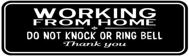 Acrylic Plastic Signs 3x8 Inch Working From Home Sign Do Not Knock Or ...
