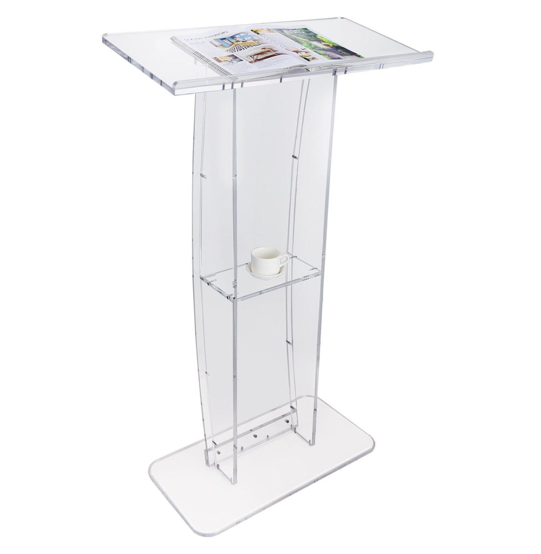 Acrylic Podium, 47" Clear Acrylic Podium Stand with Wide Reading ...