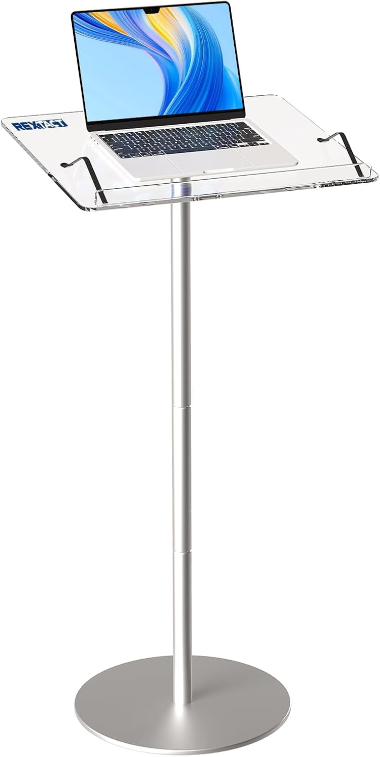 Acrylic Podium Stand,43"H Angle Adjustable Lecterns & Podiums,Portable ...