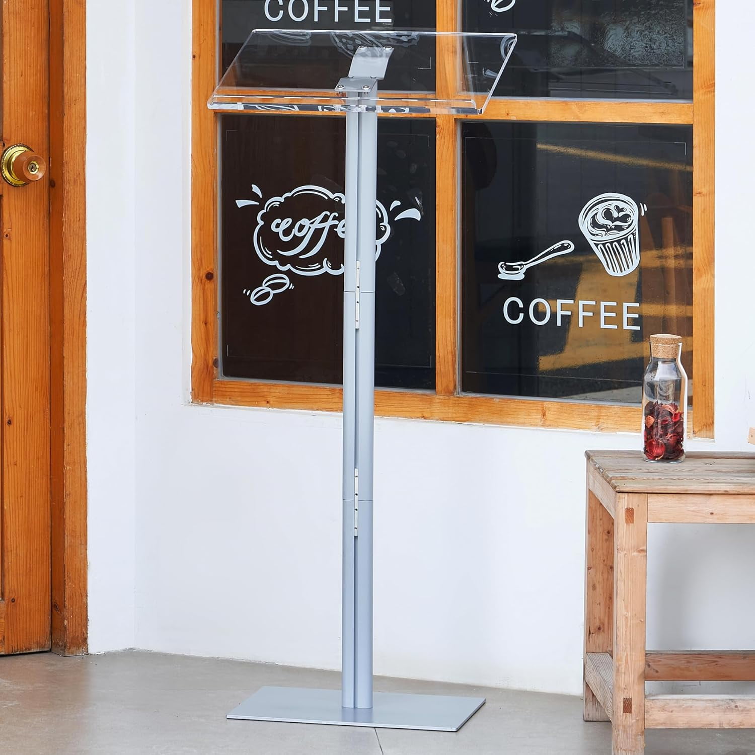 Acrylic Podium Stand Speaking Podium 17.7''x12.5''x43.6'' Pulpits for ...