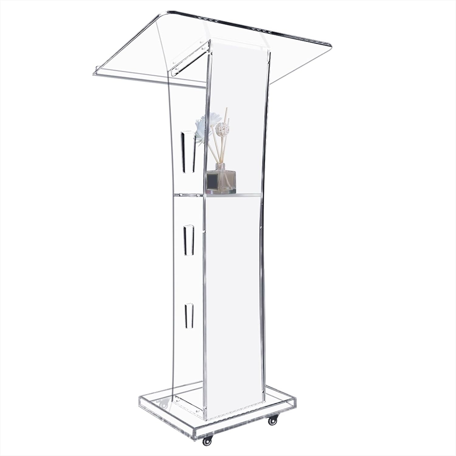 Acrylic Podium Stand, Ultra Clear 43'' Pulpits for Churches with 15 ...