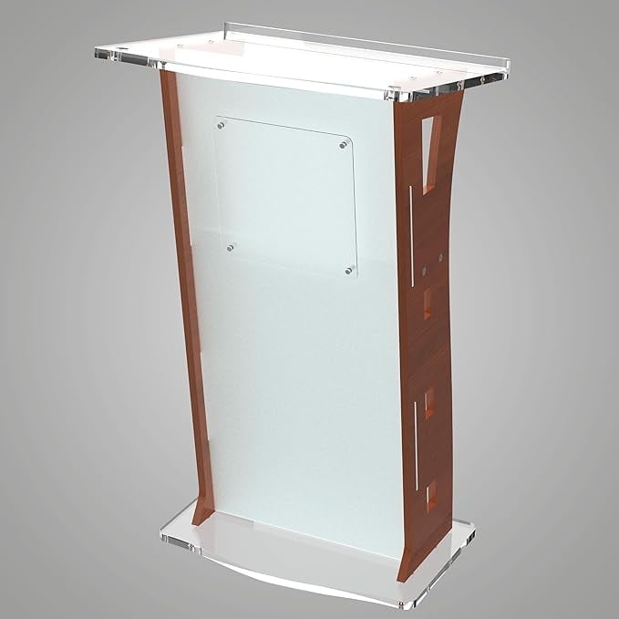 Classic Concepts Acrylic and Teak Wood Portable Podium - Walmart.com