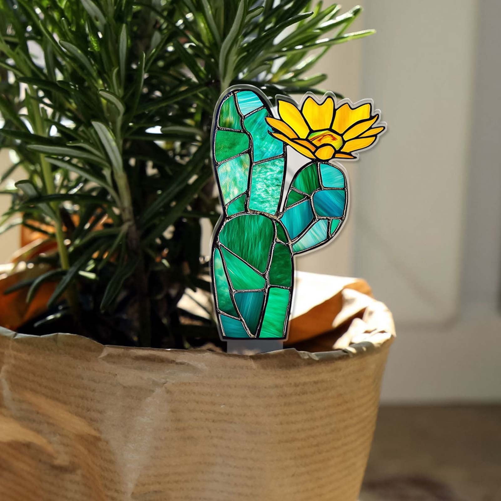 Acrylic Potted Plant Decoration Ornament for Home, Office Desk, Modern ...