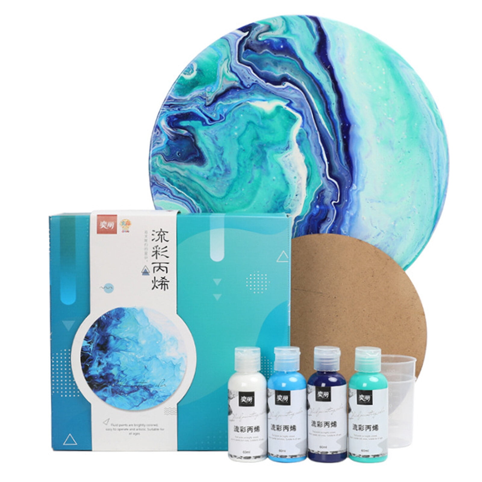 Acrylic Pouring Paint Set of 4 Bottles (2oz/60ml) Bottles High Flow ...