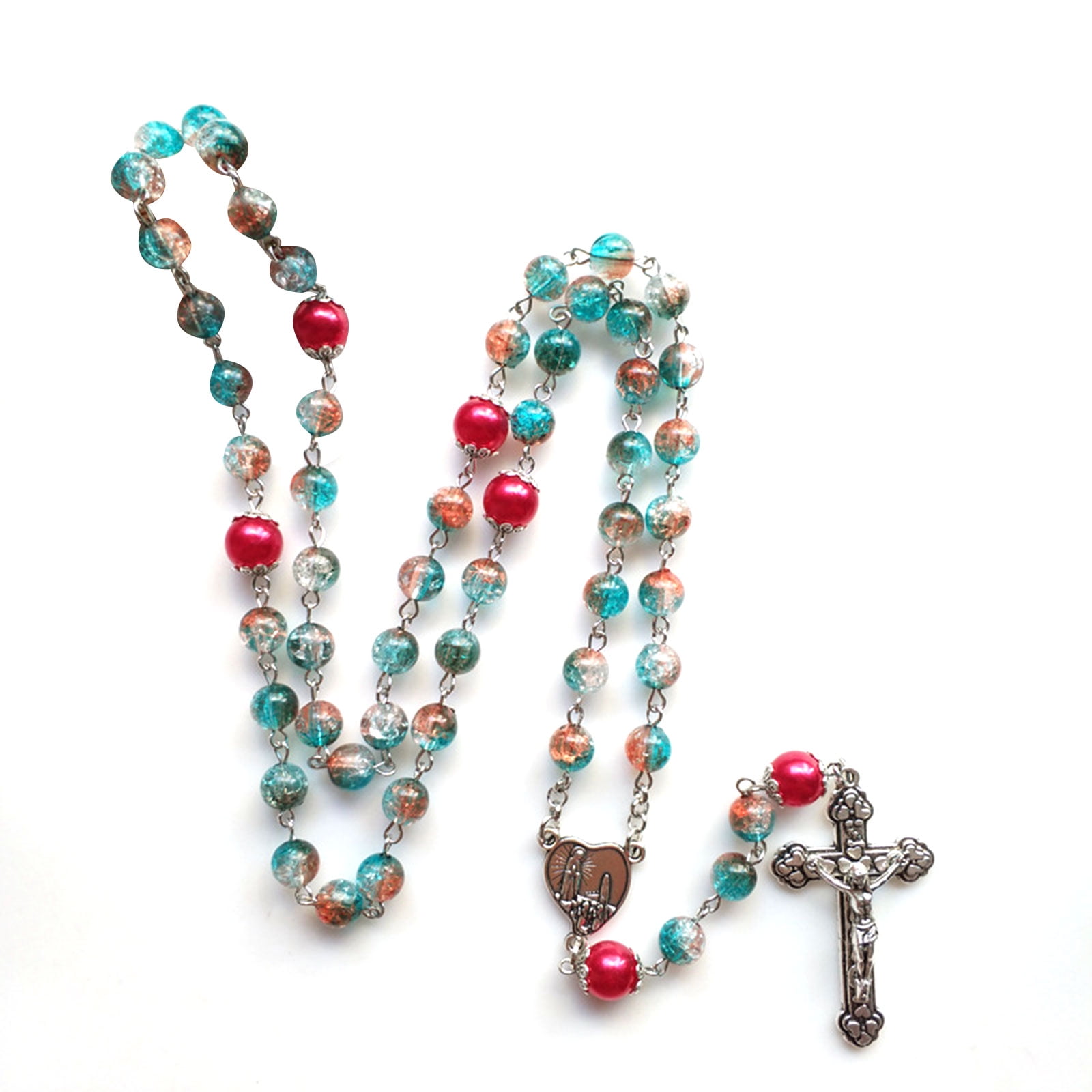 Acrylic Prayer Necklace Holy Soil Mary Blessing Rosary Prayer Religious ...