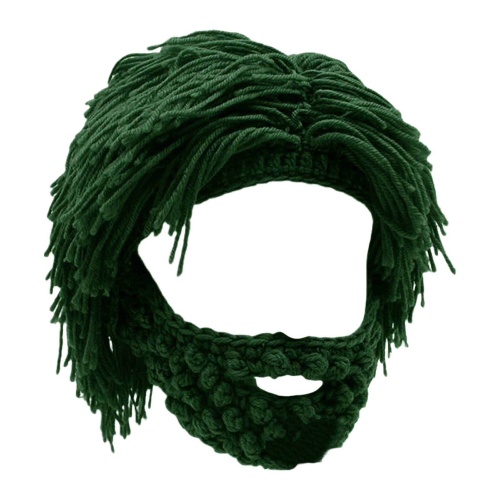 Acrylic Punk Style Beanie with Attached Straight Hair Wig and Knitted ...