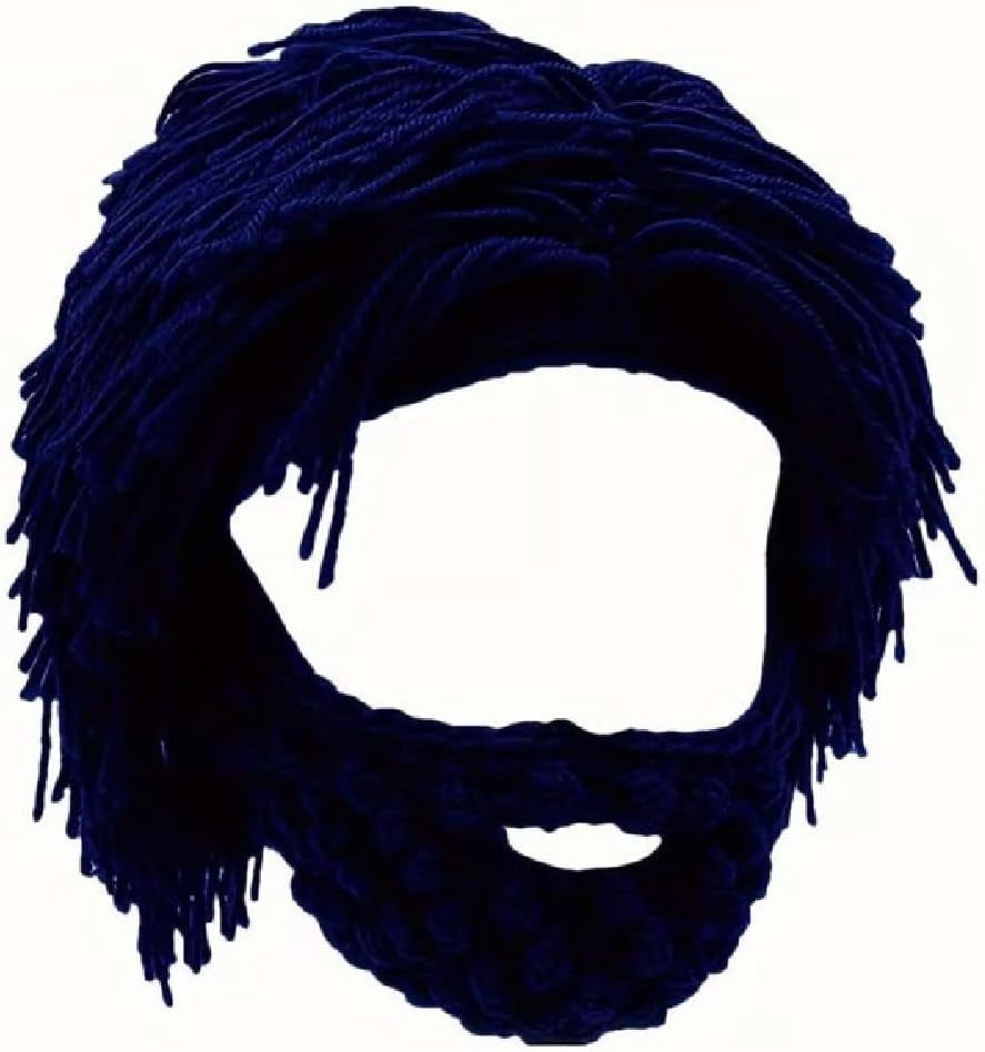 Acrylic Punk Style Beanie with Attached Straight Hair Wig and Knitted ...