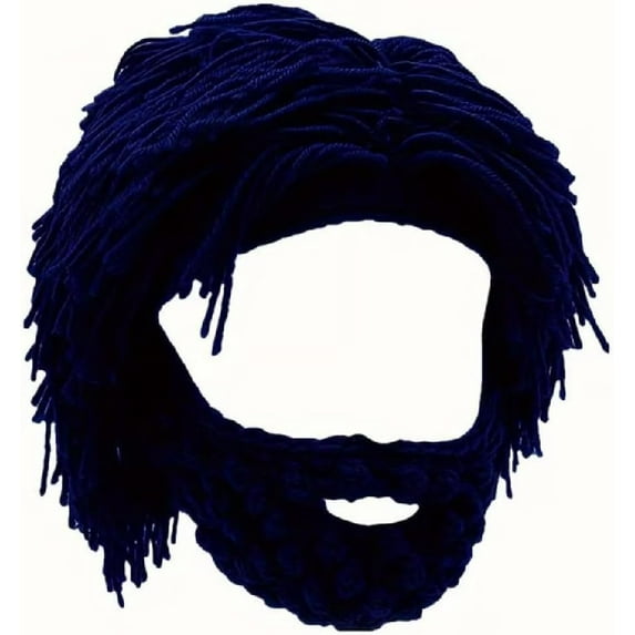 Acrylic Punk Style Beanie with Attached Straight Hair Wig and Knitted ...