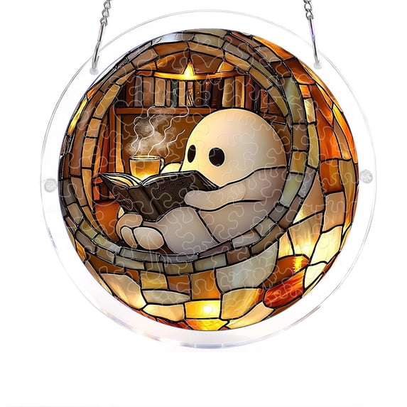 Acrylic Puzzle Hanging Ornaments, 7.87 inch Cute Ghost Suncatcher ...