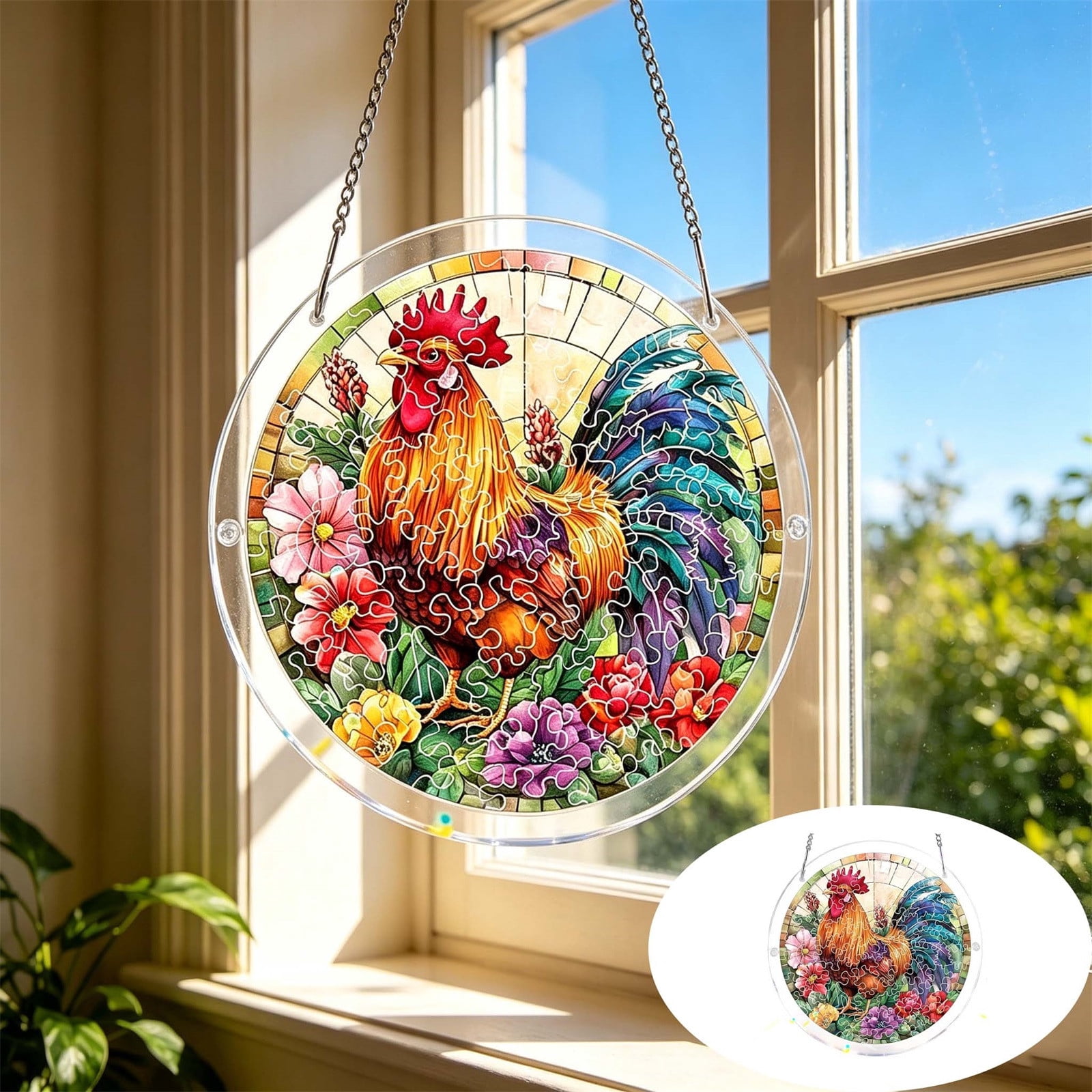 Acrylic Puzzle Pendant Sunshade – Window Hanging Plate for Home Office ...