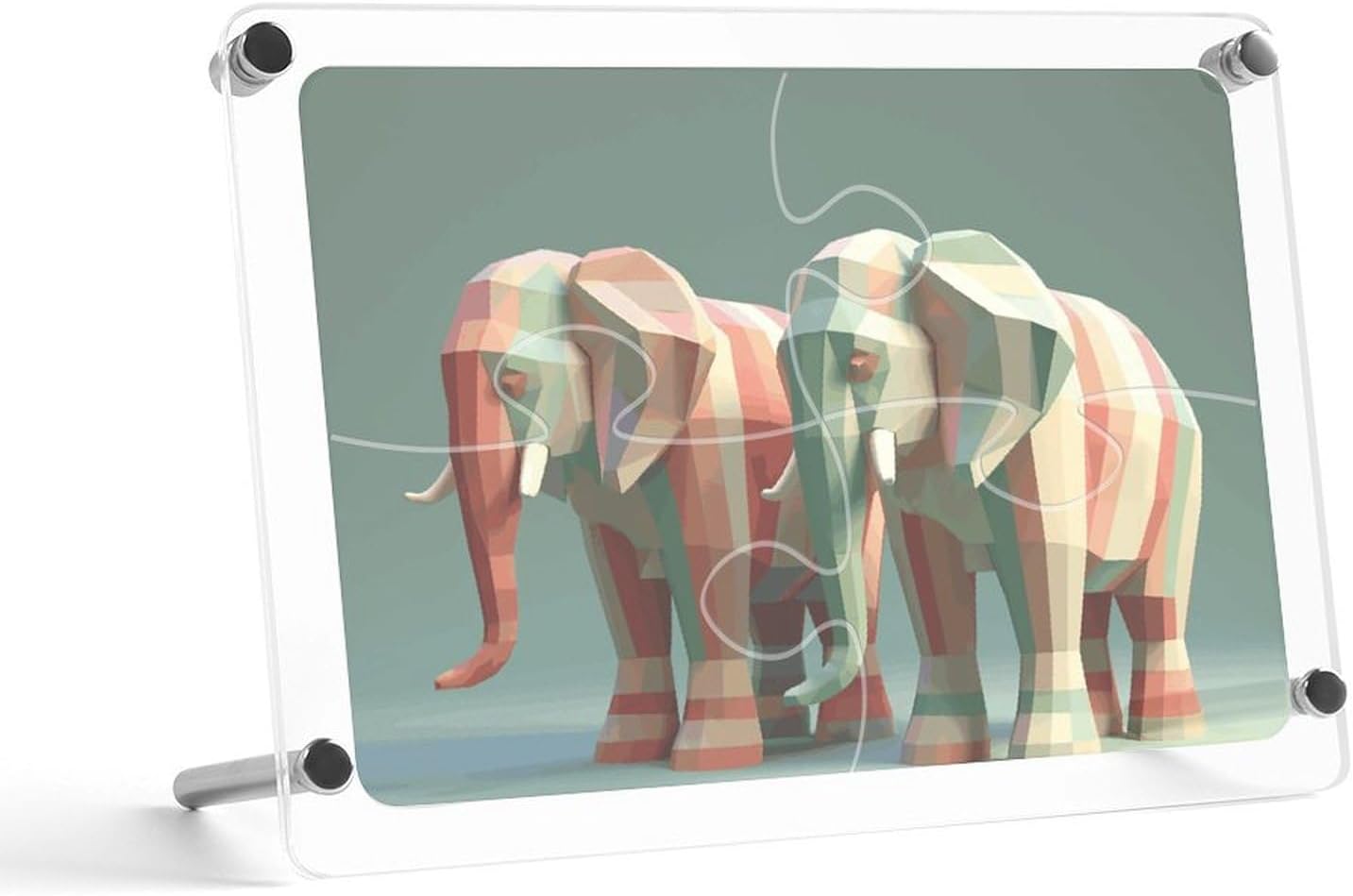 Acrylic Puzzle Photo Frame Clear Photo Picture Frames with Stand ...