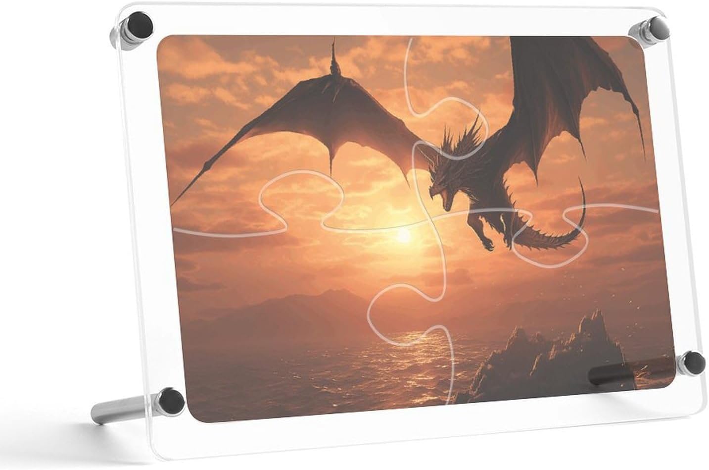 Acrylic Puzzle Photo Frame Clear Photo Picture Frames with Stand Sea ...