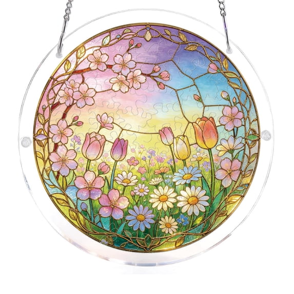Acrylic Puzzle Sun Catcher Window Hanging Panel with 83 Pieces ...