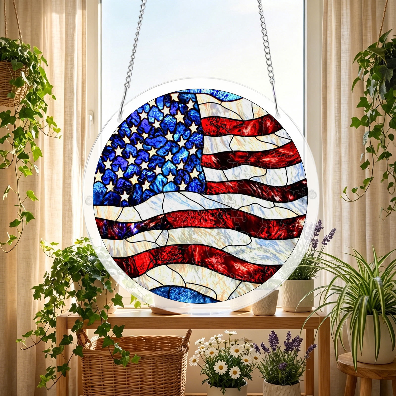 Acrylic Puzzle Suncatcher 4th of July Decorations, Patriotic Decor ...