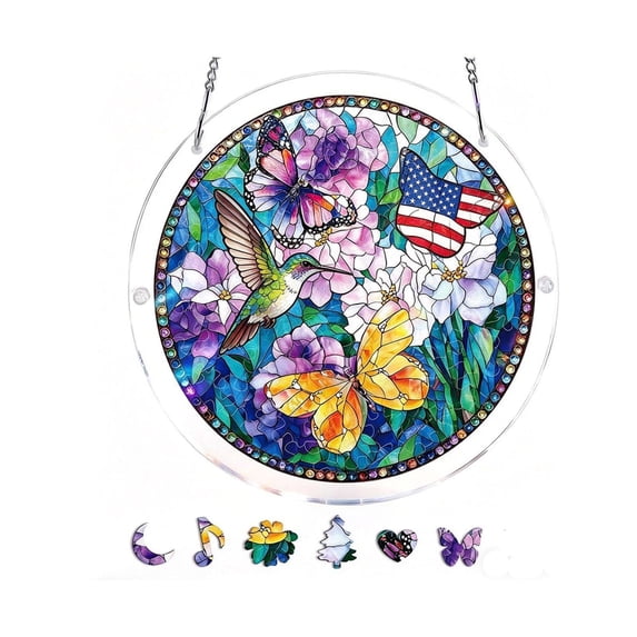 Acrylic Puzzle Suncatcher 7.4 Inch, DIY Stained Glass Window Hanging ...