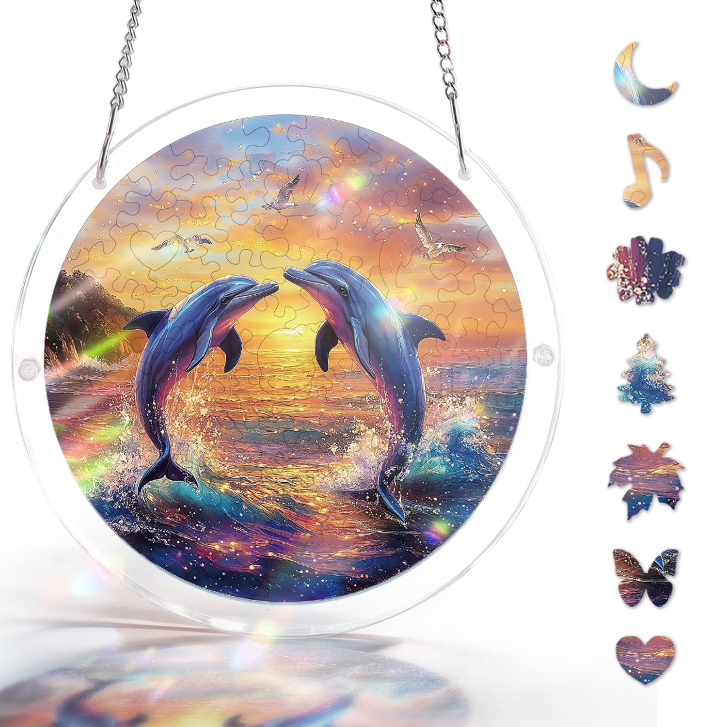 Acrylic Puzzle Suncatcher-Dawn Blossom Sea, Hanging Suncatcher, DIY Sun ...