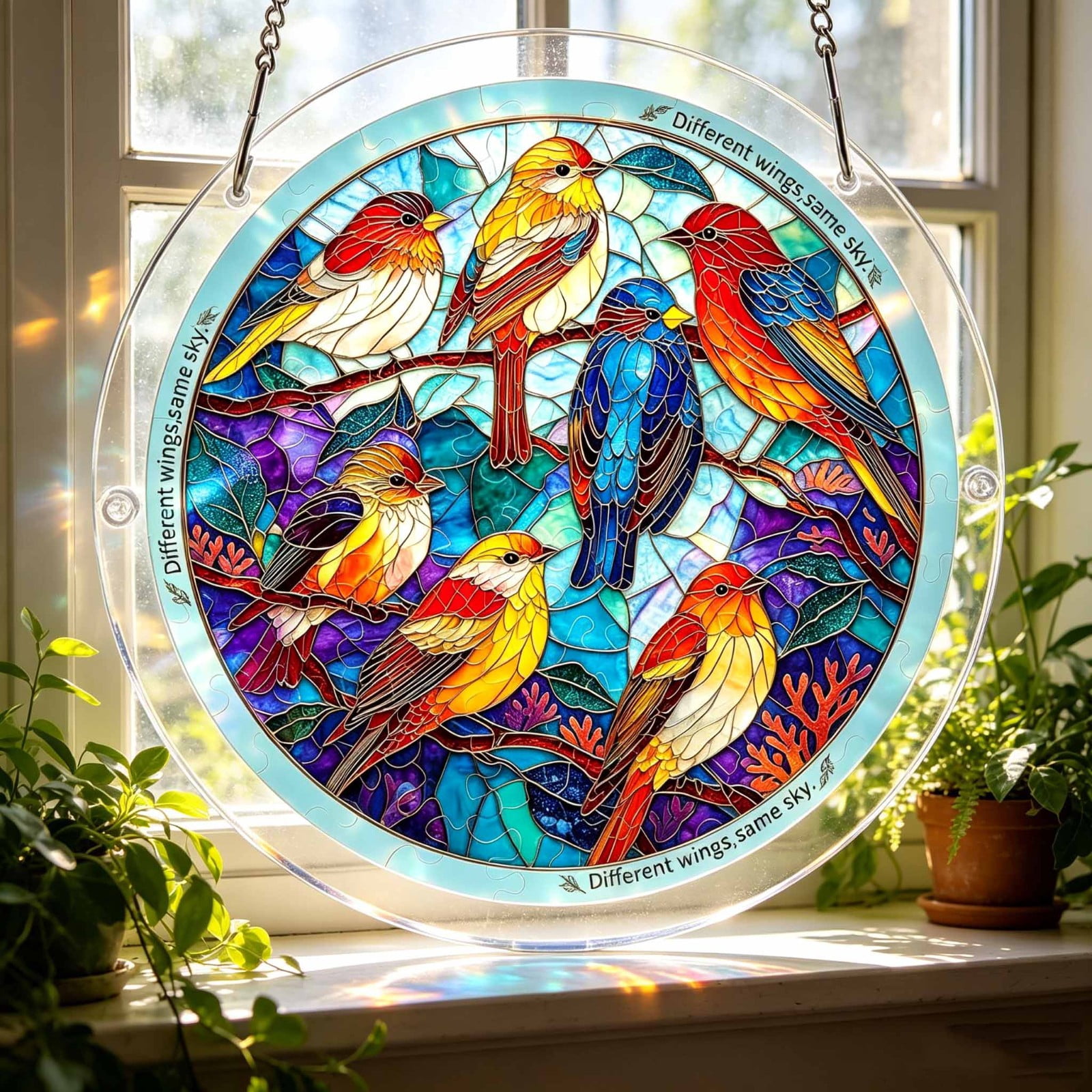 Acrylic Puzzle Suncatcher, Dawn Blossom Sea Sun Catchers Puzzle, Diy ...