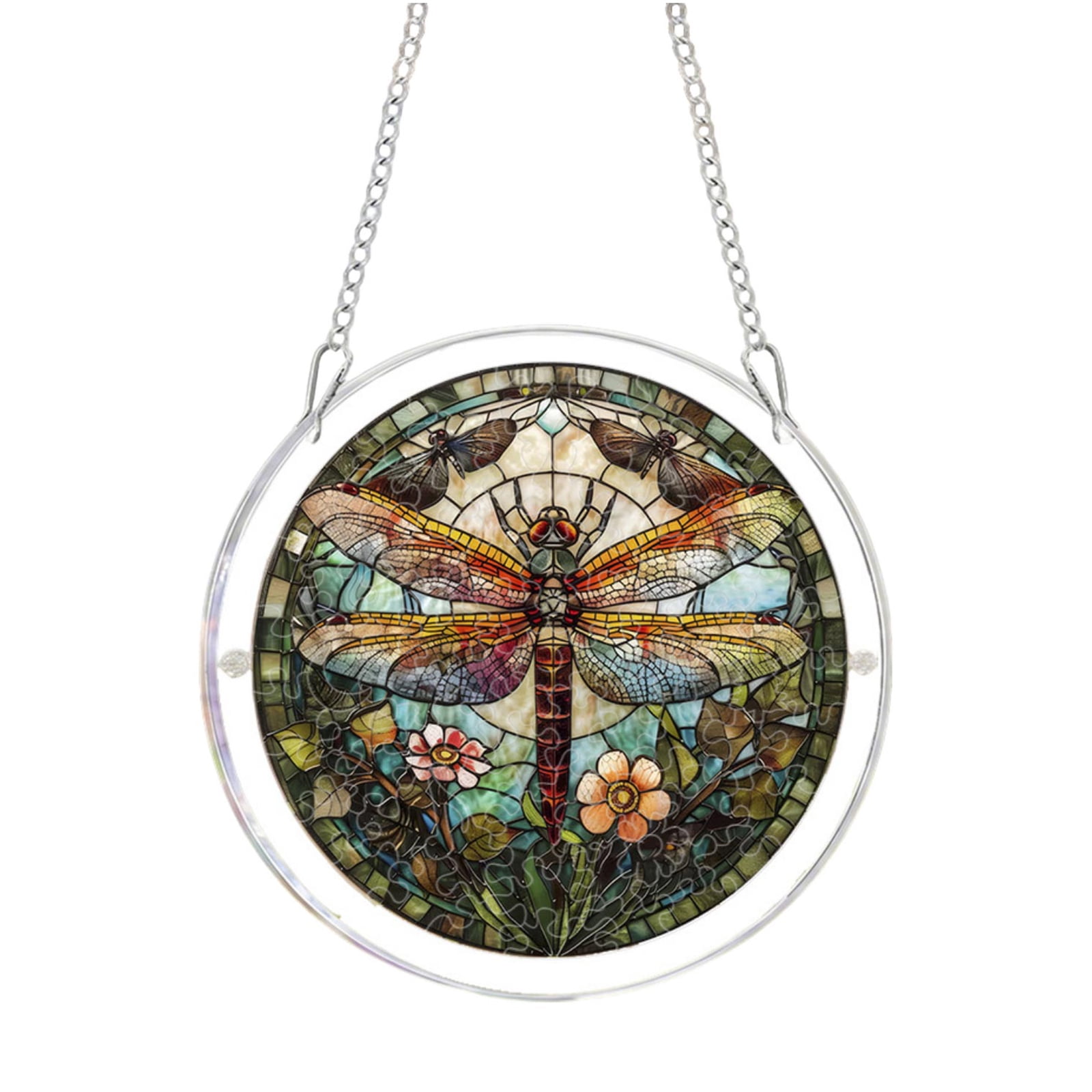 Acrylic Puzzle Suncatcher Dragonfly Garden Decor 8 Inch Stained Glass ...