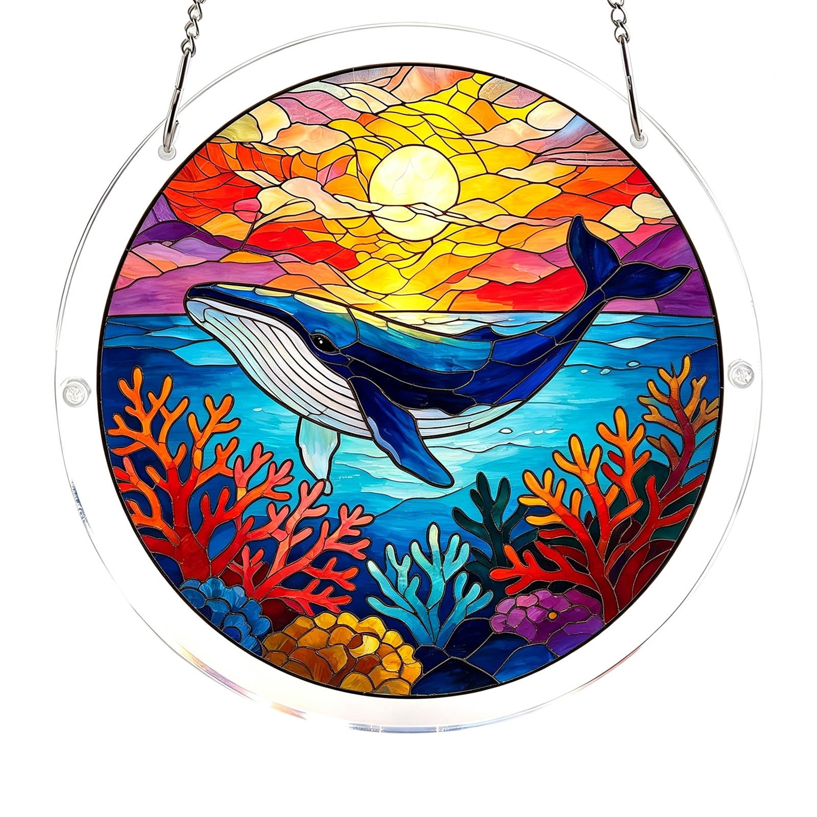 Acrylic Puzzle Suncatcher Hanging Ornament Stained Glass Style Window ...