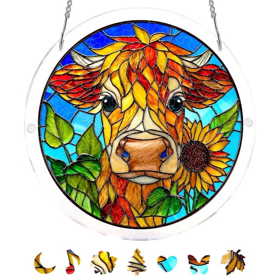 Acrylic Puzzle Suncatcher, Stained Glass Style Window Hanging, DIY ...