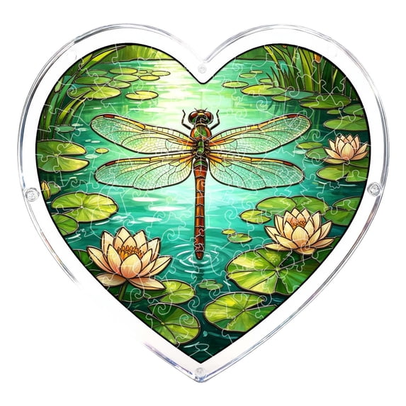 Acrylic Puzzle Suncatcher Window Hanging 94 Pieces Heart Stained Glass ...
