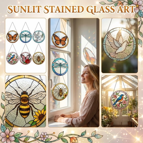 Acrylic Puzzle Suncatcher Window Hanging Stained Glass Style DIY Craft ...