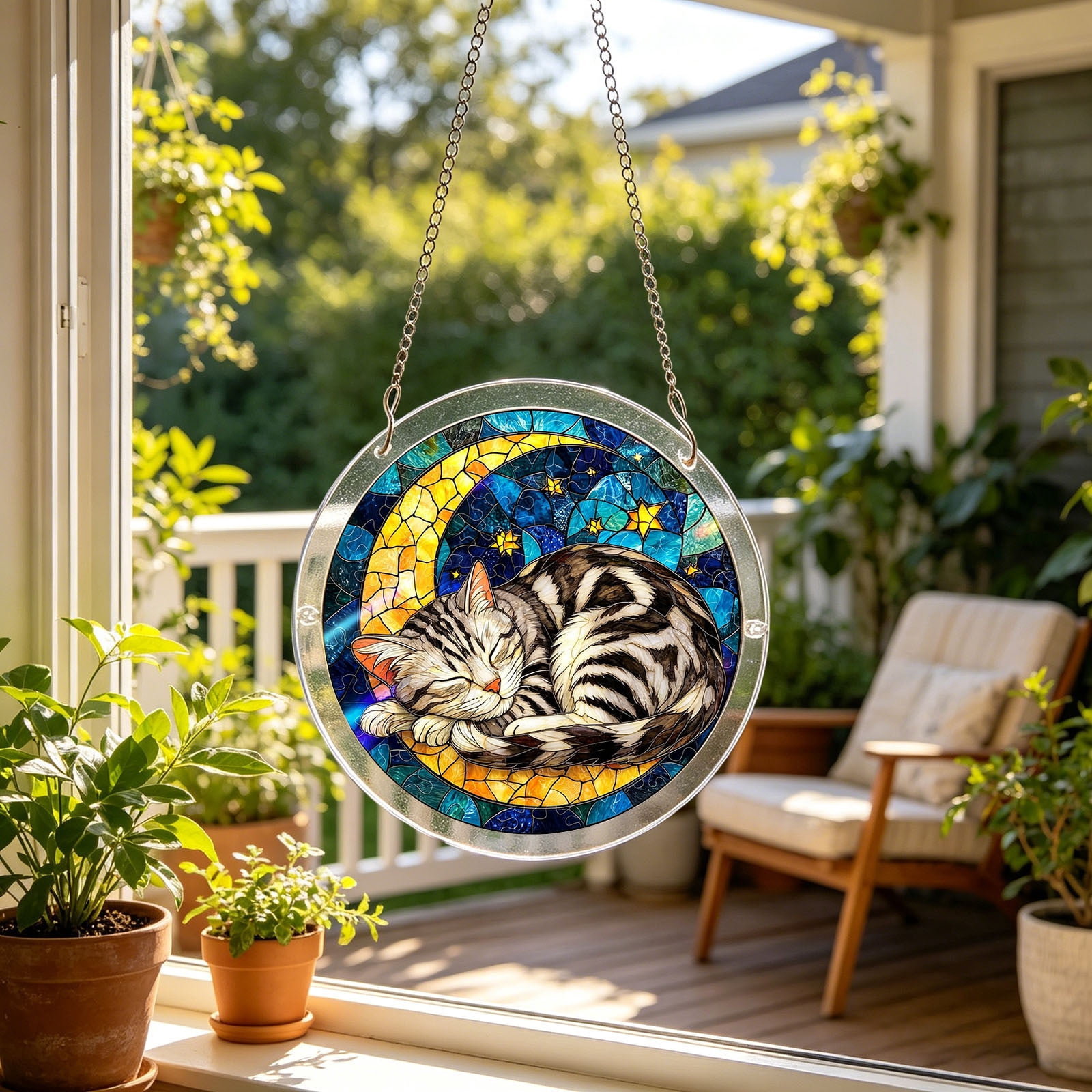 Acrylic Puzzle Suncatcher With 83 Pieces Cat Sleeping Theme Diy Puzzles ...