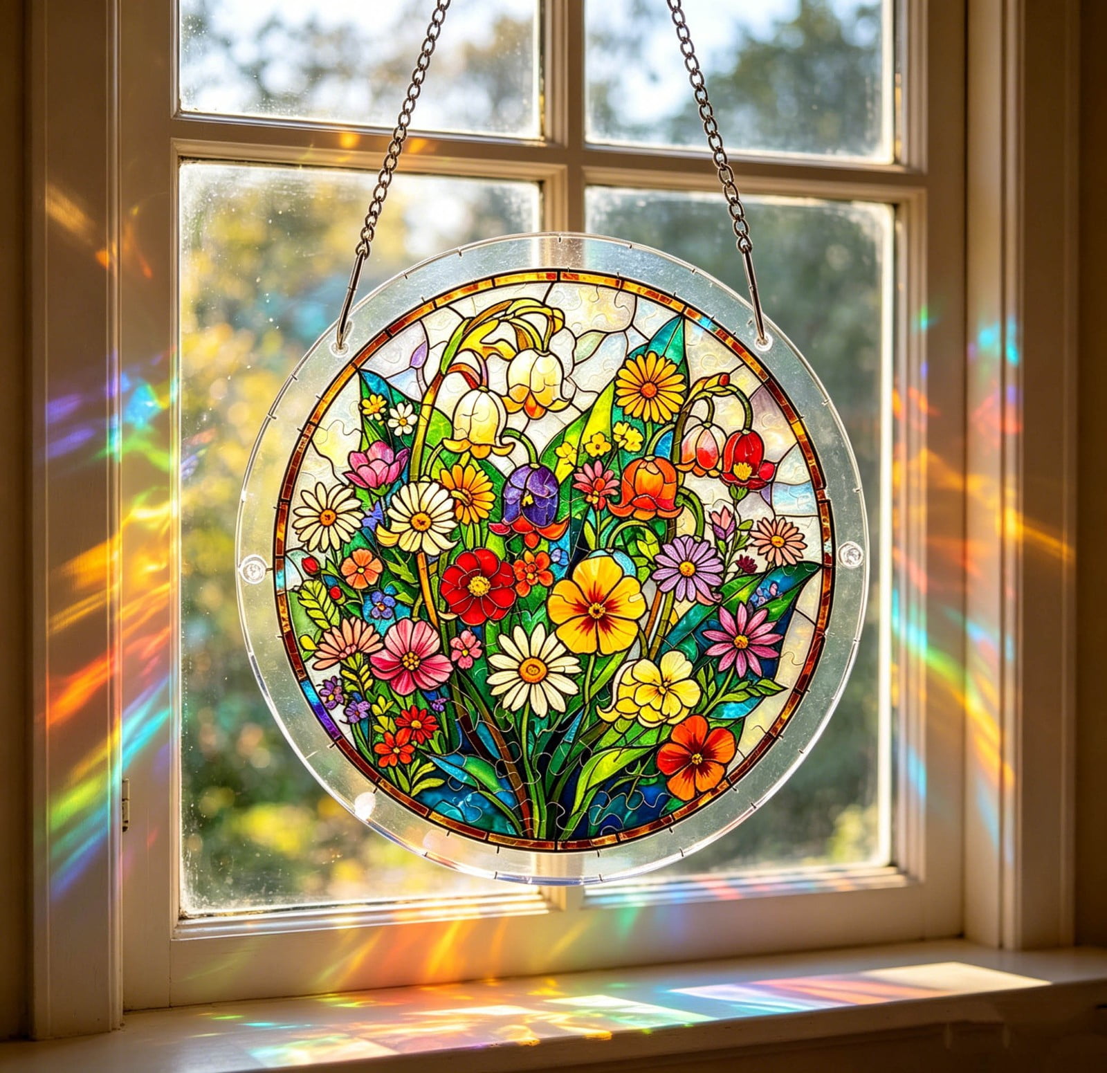 Acrylic Puzzle Sunlight Catcher Window Decoration 7.4-inch Sunlight ...