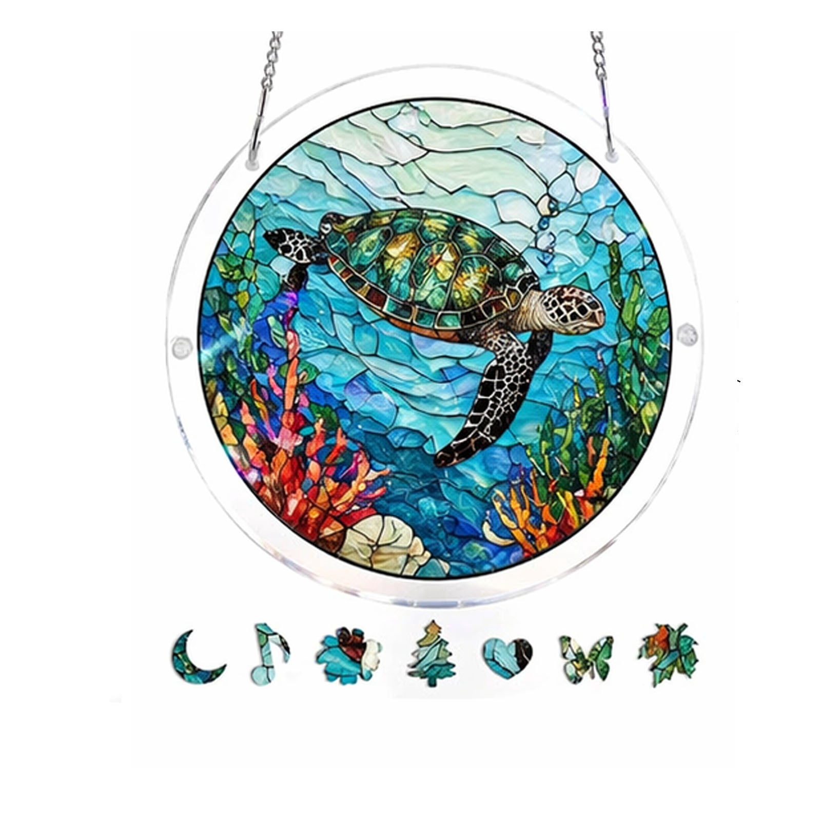 Acrylic Puzzle Window Hanging 18x18cm Sun Catcher Decorative Acrylic ...